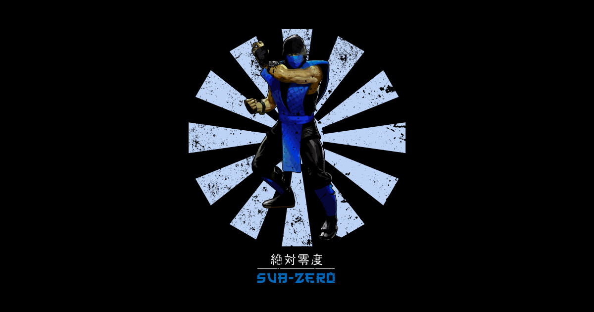 Sub Zero Retro Japanese Mortal Kombat - Sub Zero - Sticker | TeePublic