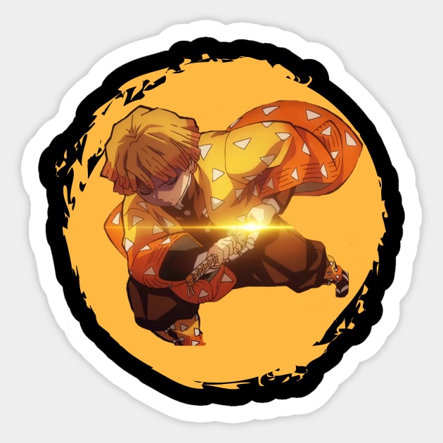 Zenitsu Full Power - Kimetsu No Yaiba - Sticker | TeePublic