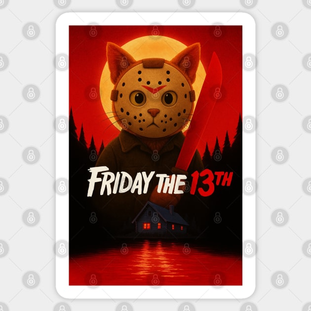 Friday the 13th Cat Poster - Cat - Sticker | TeePublic