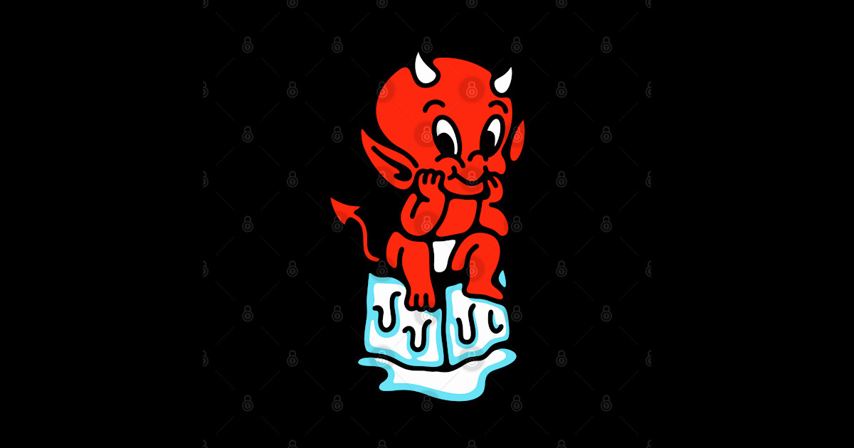 Devil ice - Illustration Artwork - Sticker | TeePublic