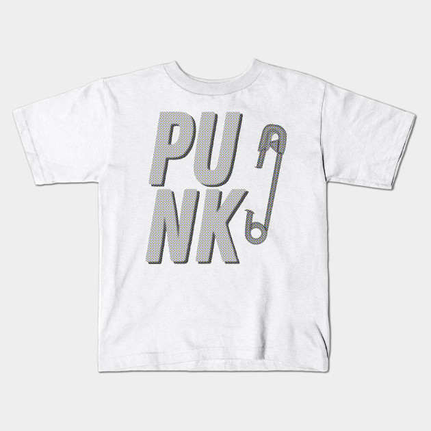 Punk - Safety Pin Typography Design - Punk - Kids T-Shirt | TeePublic
