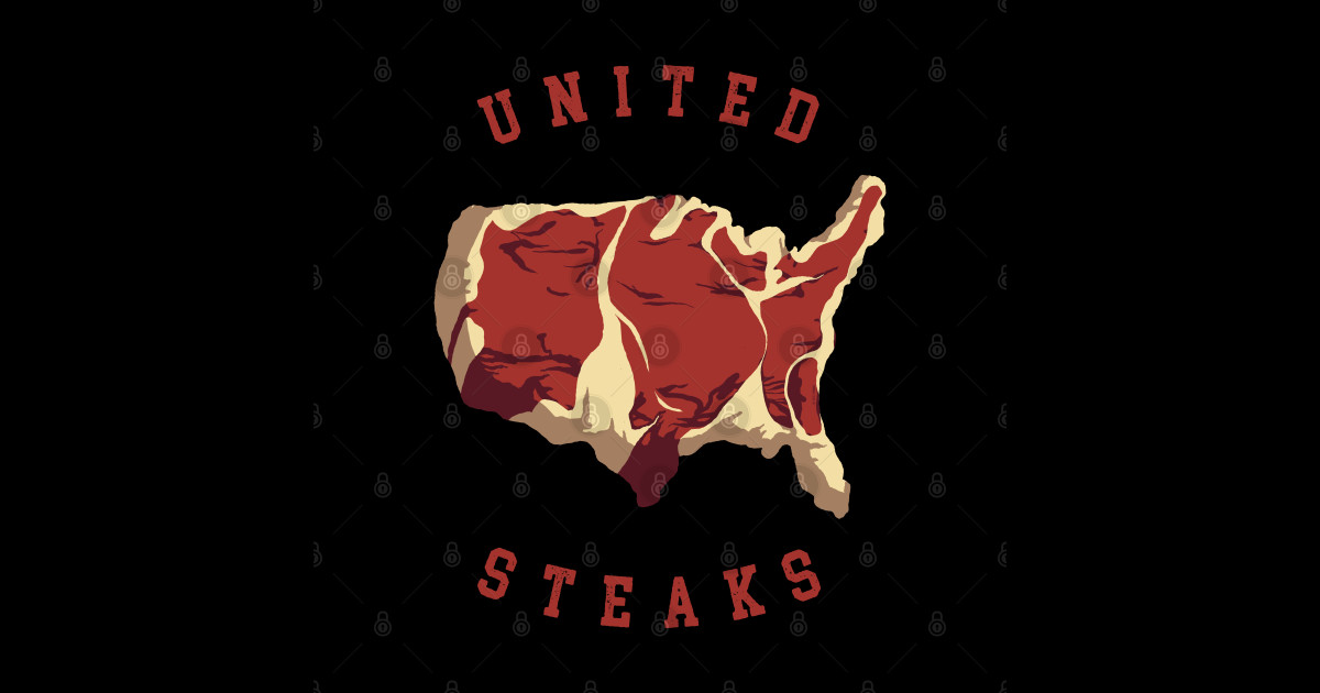 United Steaks of America US Map Meat Lover - Steak - Posters and Art ...
