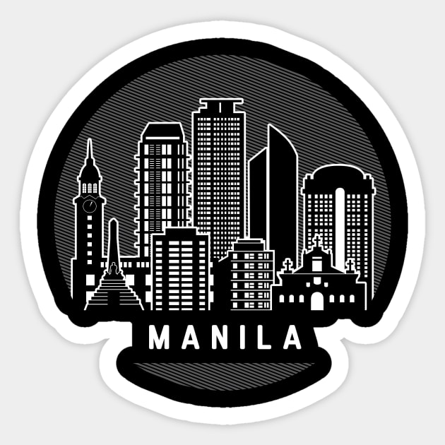 Manila NCR Skyline - Manila - Sticker | TeePublic