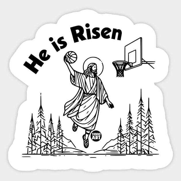 he is risen - Jesus - Sticker | TeePublic