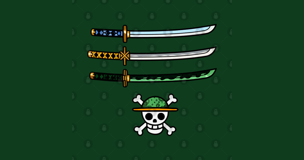 Three Swords of the Pirate Hunter - One Piece - T-Shirt | TeePublic