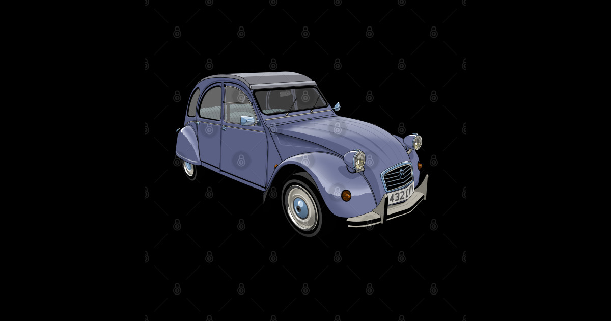 Citroen 2CV in purple - Citroen 2cv - Sticker | TeePublic
