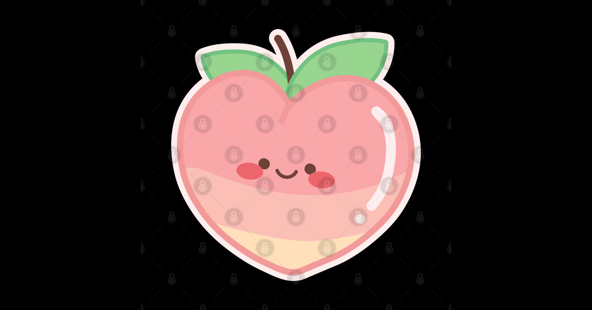 Kawaii Cute Peach - Cute Peach - Sticker | TeePublic