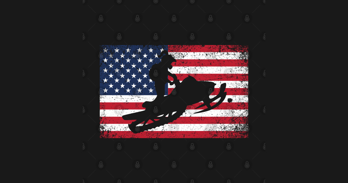 Snowmobile Girls American Flag Snowmobiling Rider Girl - Snowmobile ...