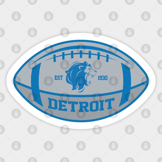 Detroit Team Colors Football - Detroit Lions - Sticker | TeePublic