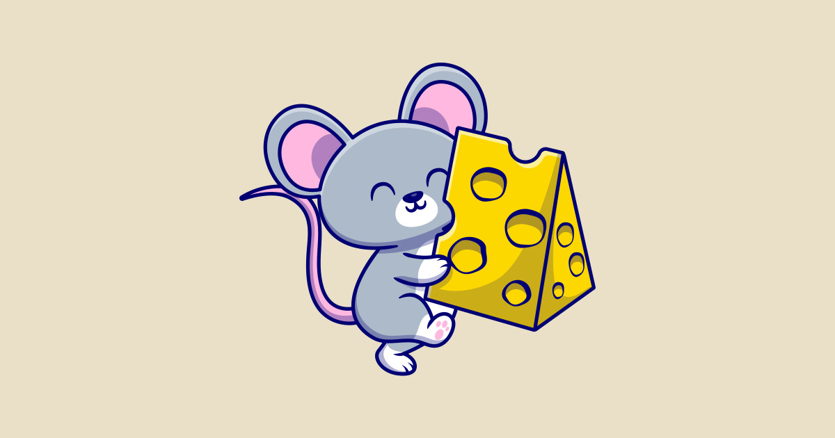 Cute Mouse Holding Cheese - Mouse - T-Shirt | TeePublic