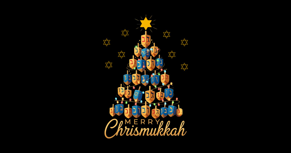 Merry Chrismukkah Happy Chanukkah Dreidel Christmas Tree - Happy ...