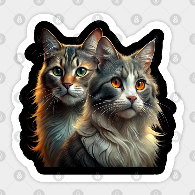 Cat love - Cat Love - Sticker | TeePublic