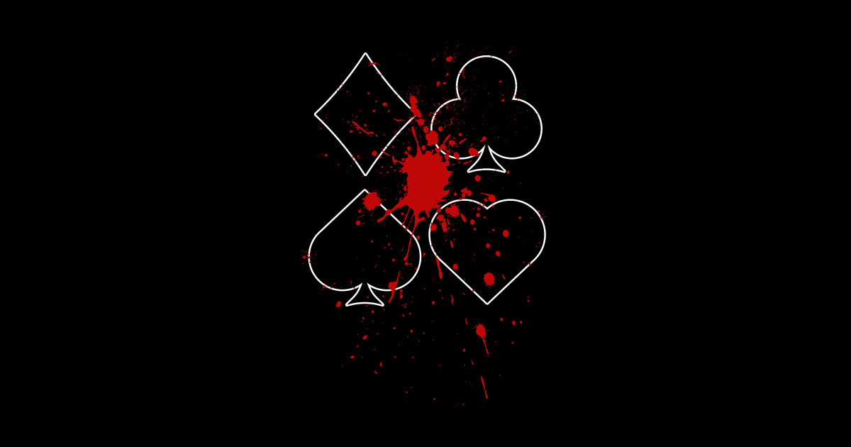 Bloody Playing cards Symbols-Gambling - Playing Cards - Sticker | TeePublic