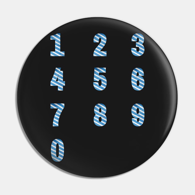 Blue Zebra Pattern Numberblocks For Kids - Numberblocks - Pin | TeePublic