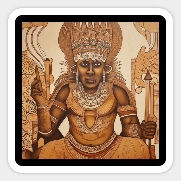 Ogun African deity - Art Nouveau - Sticker | TeePublic