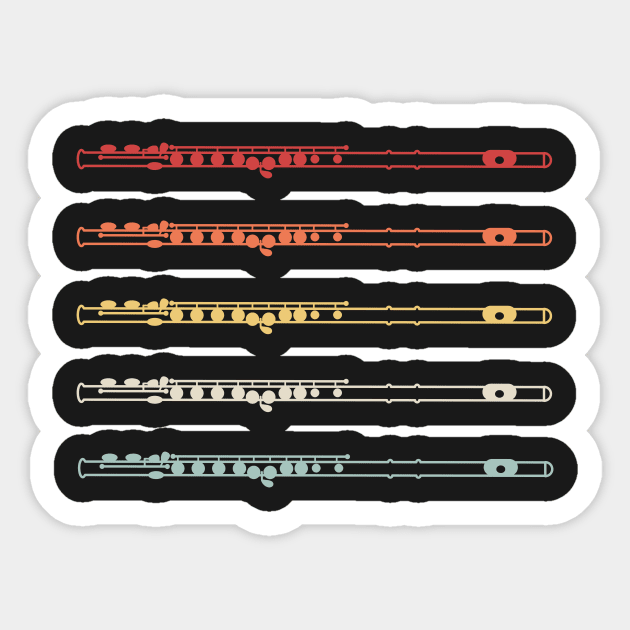 Retro Vintage Marching Band Flutes - Flute - Sticker | TeePublic