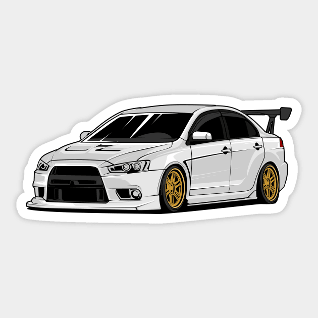 Evo X white - Lancer Evo X - Sticker | TeePublic