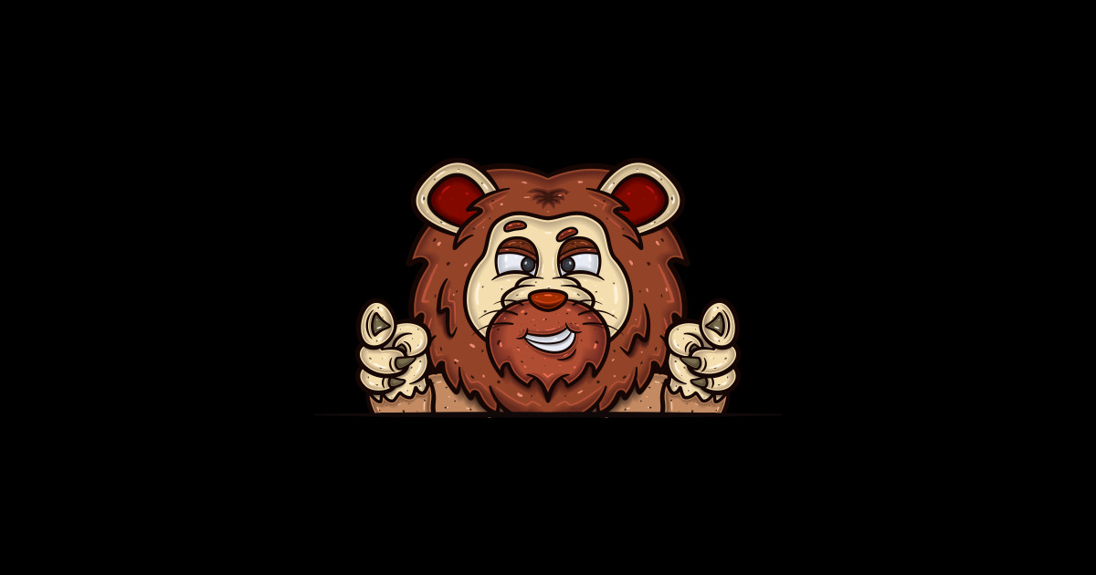 Lion Cartoon With Smug Face Expression - Lion - Magnet | TeePublic