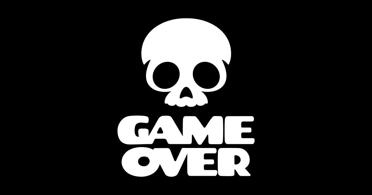 Game over - skull of death - Game Over - Sticker | TeePublic