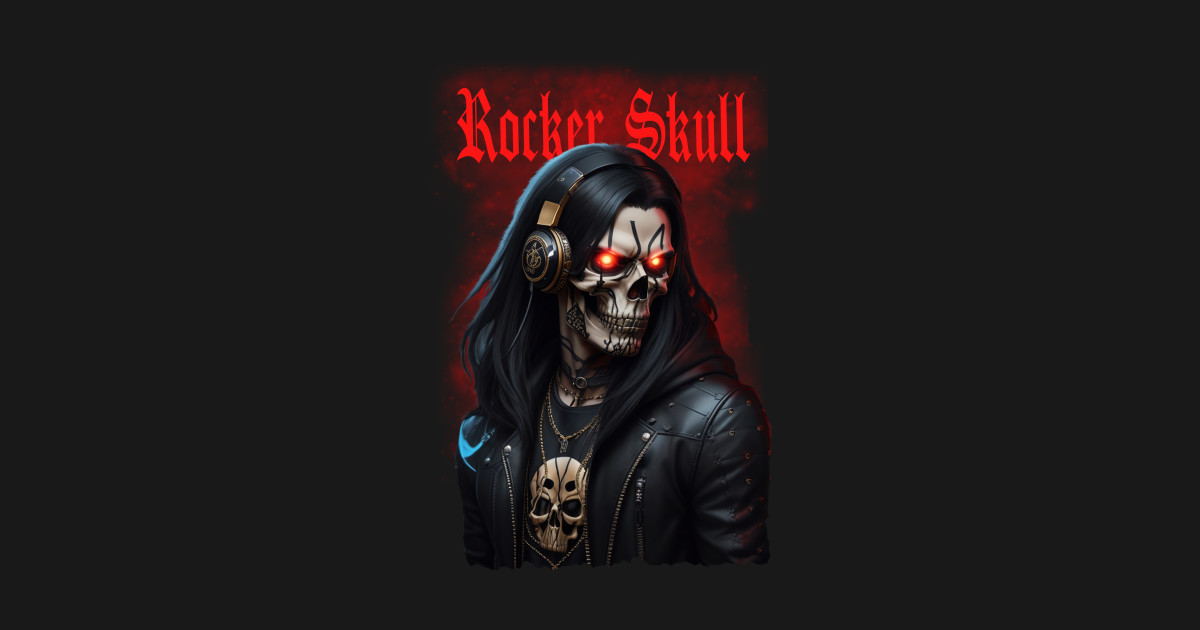 Rocker Skull - Rocker Skull - T-Shirt | TeePublic