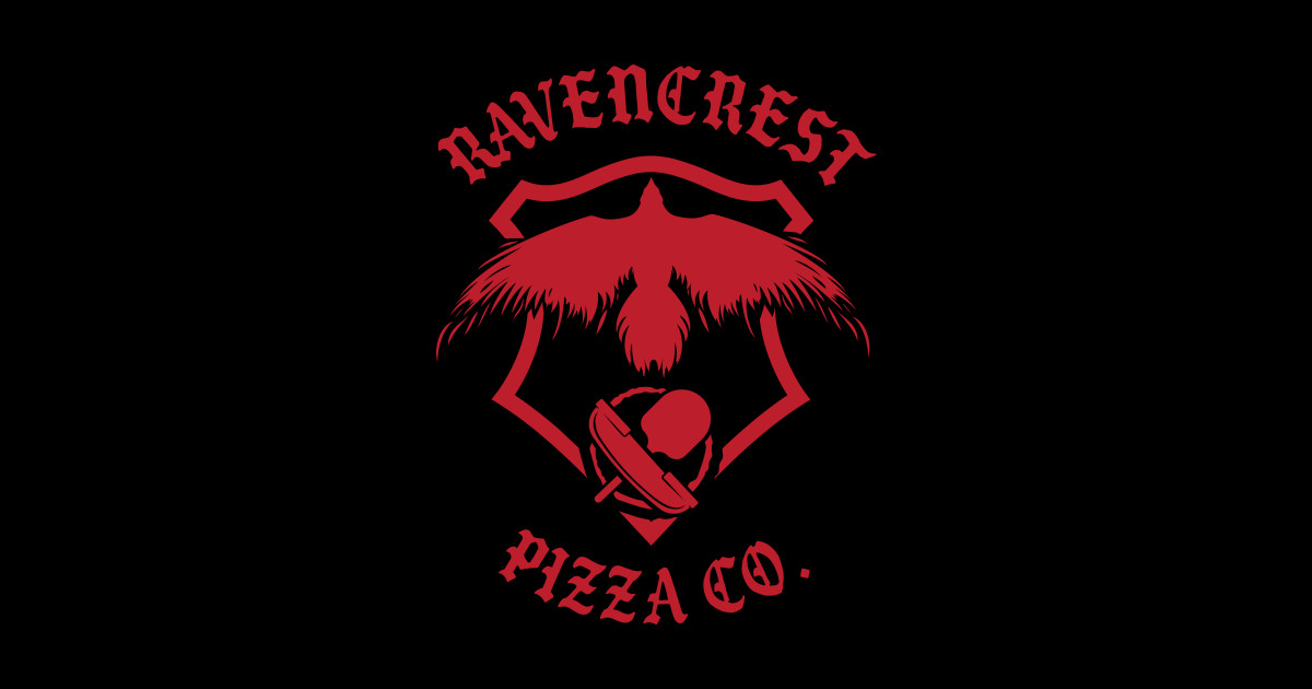 Ravencrest Logo Red - Ravencrest Pizza - Sticker | TeePublic