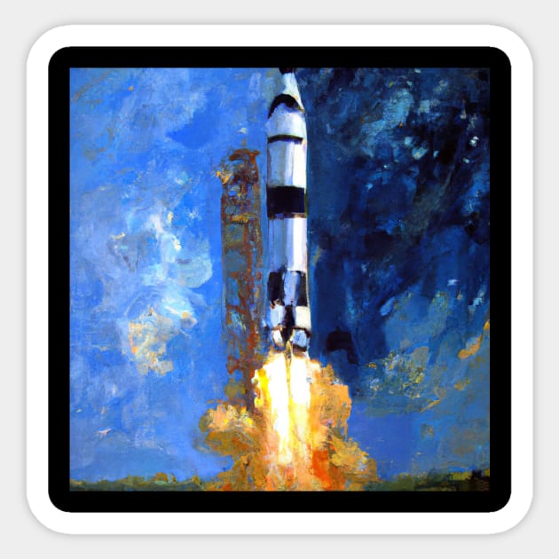 Blast Off - Rocket Launch - Sticker | TeePublic