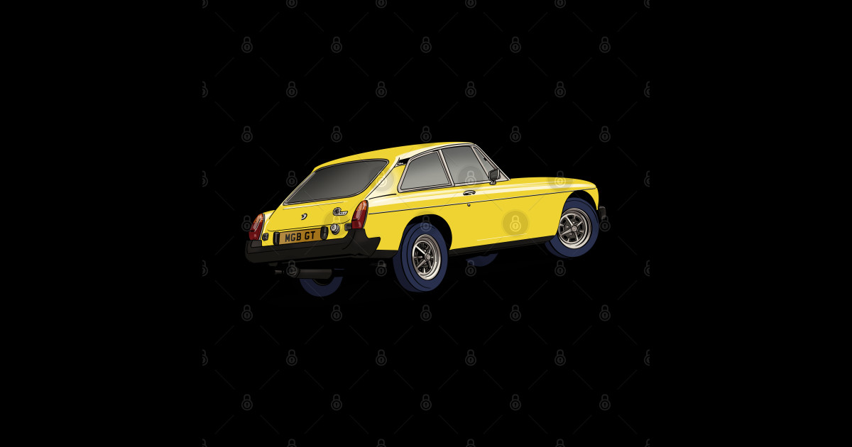MGB GT V8 Classic Car in yellow - Mg - Posters and Art Prints | TeePublic
