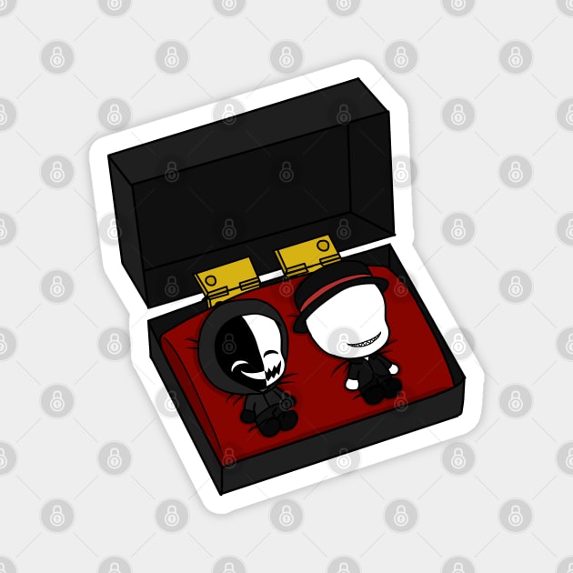 kagekao and offenderman chibi figure - Chibi - Magnet | TeePublic