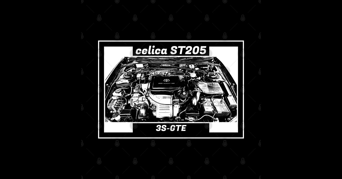 TOYOTA CELICA GT-FOUR ST205 ENGINE (Black Version) - Jdm - Posters and ...