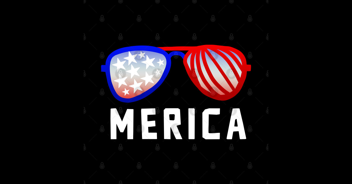 Merica 4th of July Shades Design 1 - 4th Of July - Sticker | TeePublic