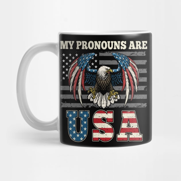My Pronouns Are USA Patriotic Bald Eagle 4th of July - Eagle - Mug ...