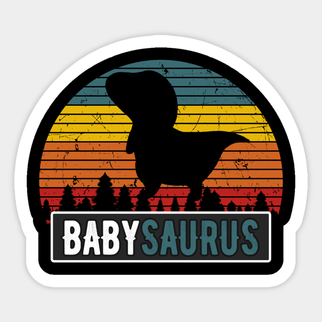 Babysaurus Child T-Rex Dinosaur Retro Baby - Baby - Sticker | TeePublic