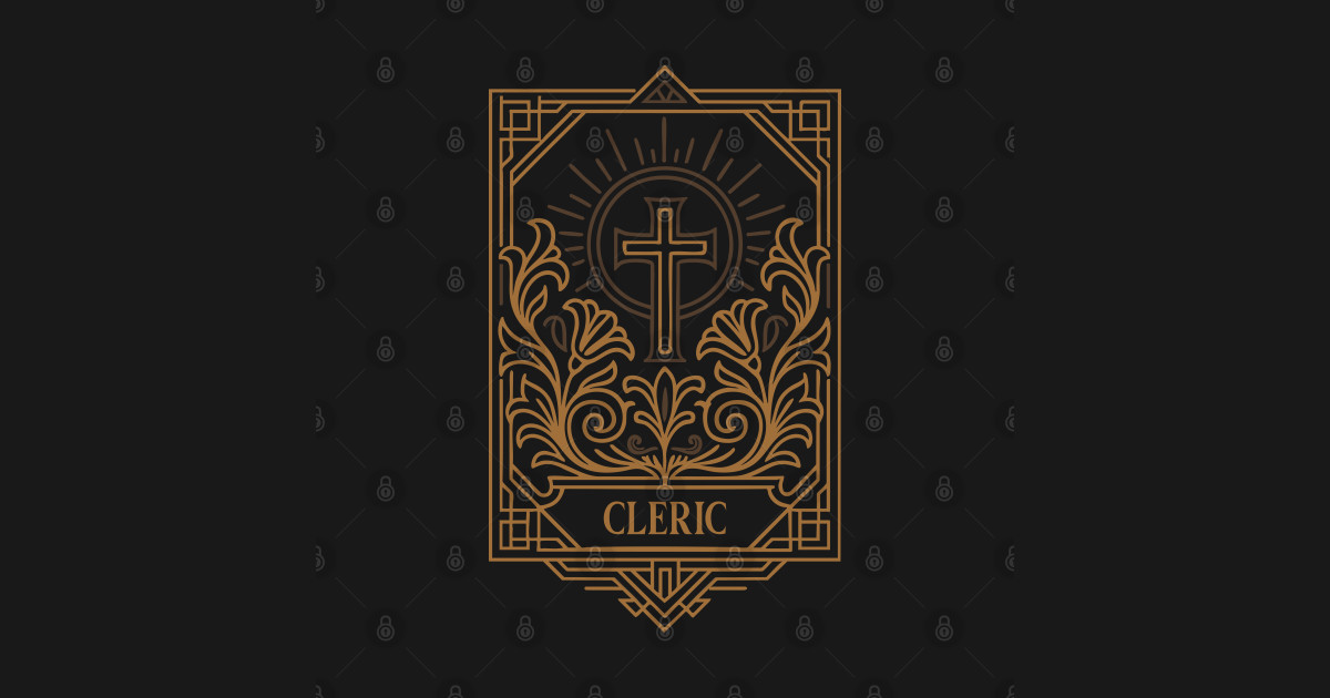 Cleric Emblem Tabletop TTRPG Character Classes - Cleric - T-Shirt ...