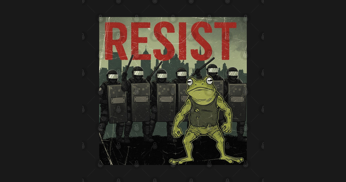 RESIST Sketchy Militant Frog Political Poster - Resist Frog - T-Shirt ...