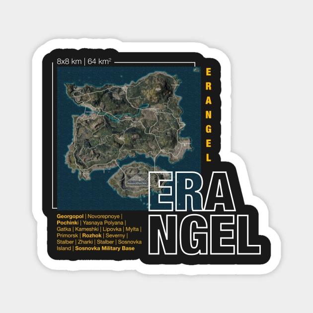 Erangel Map - Pubg - Magnet | TeePublic