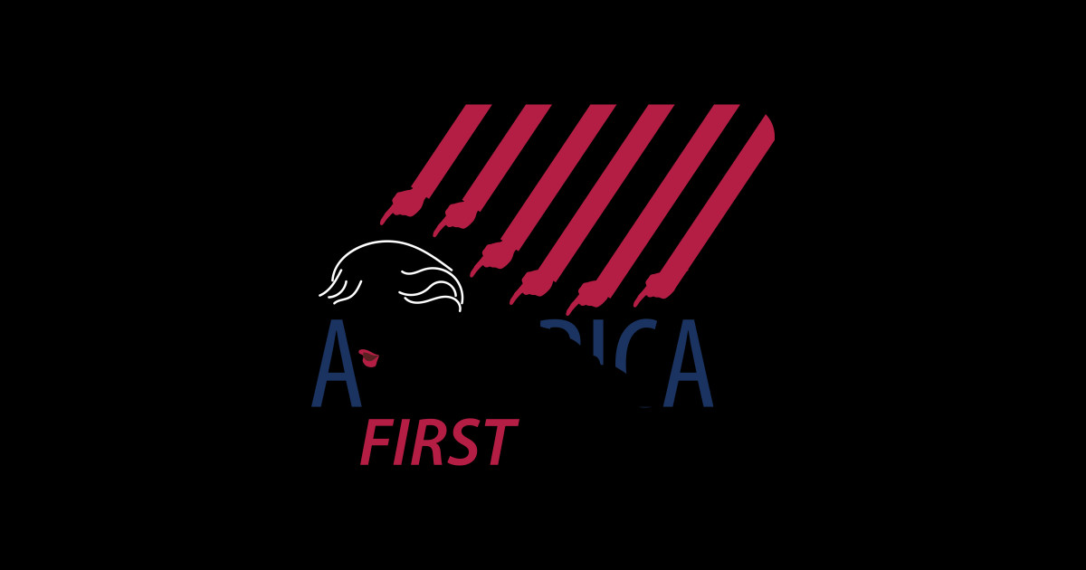 America first Trump slogan pop art - America First - Sticker | TeePublic