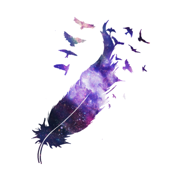 Galaxy Feather - Galaxy Feather - T-Shirt | TeePublic