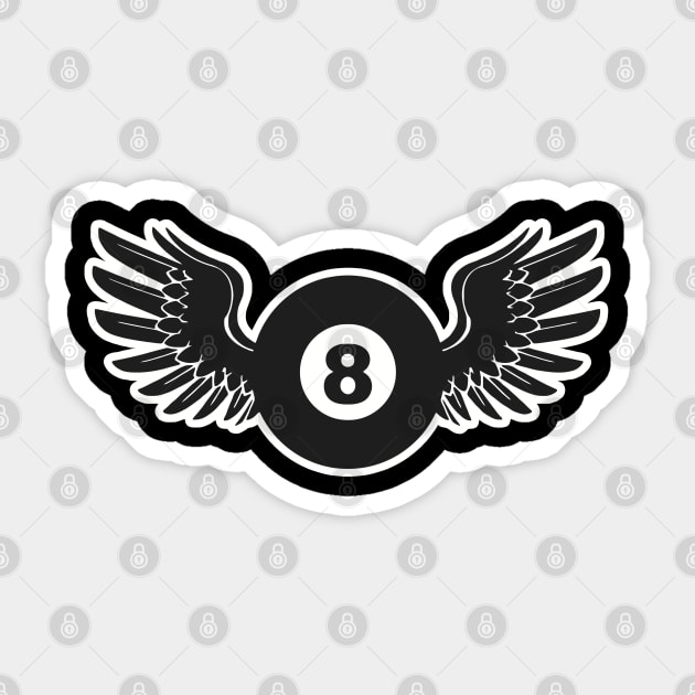 FLYING 8 BALL - Flying 8 Ball - Sticker | TeePublic