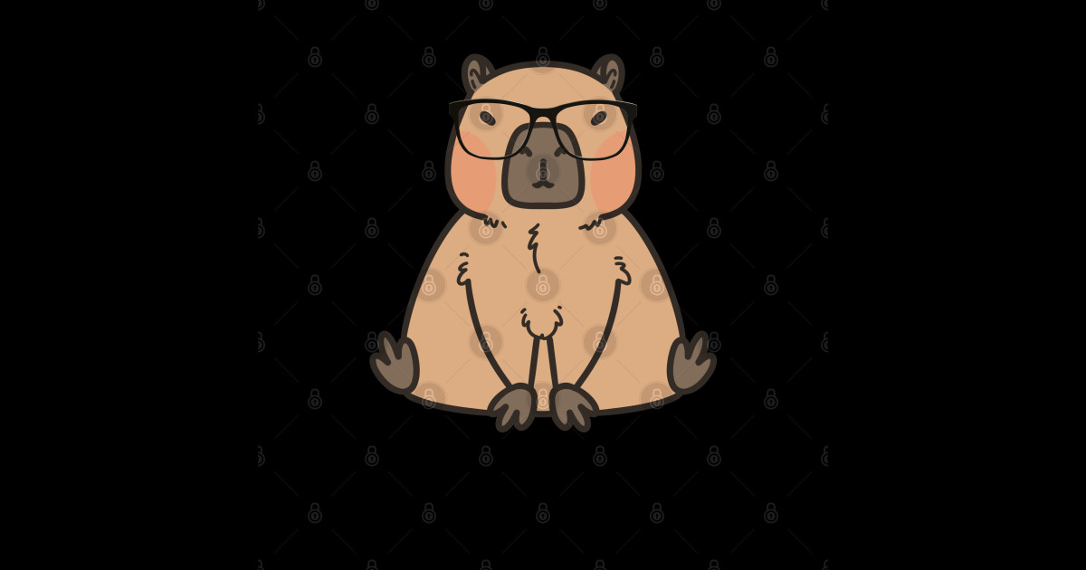 Chill Capybara Wearing Glasses - Capybara Art - Sticker | TeePublic