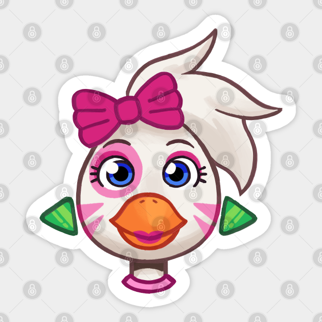 Glamrock Chica Face Sticker - Chica - Sticker | TeePublic