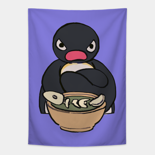 angery sulking pingu sitting with food bowl meme - Pingu - Tapestry ...