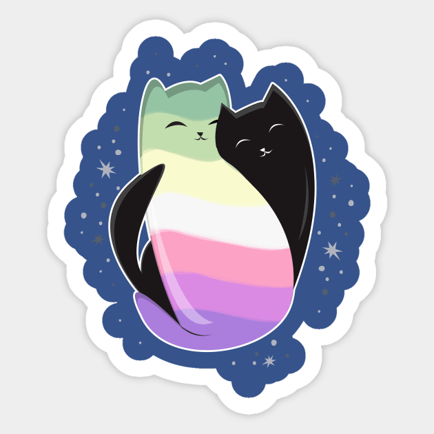 Genderfae Cat LGBT Pride Flag - Genderfae - Sticker | TeePublic
