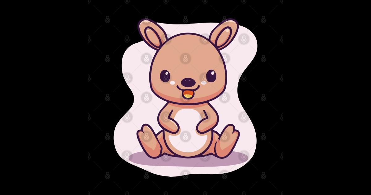 Cute baby kangaroo kawaii - Kangaroo - Sticker | TeePublic