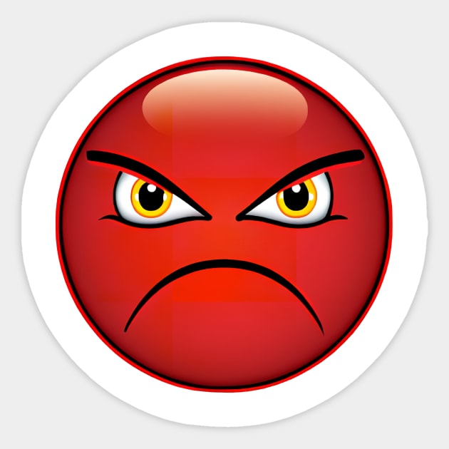 Angry Face - Angry Face - Sticker | TeePublic
