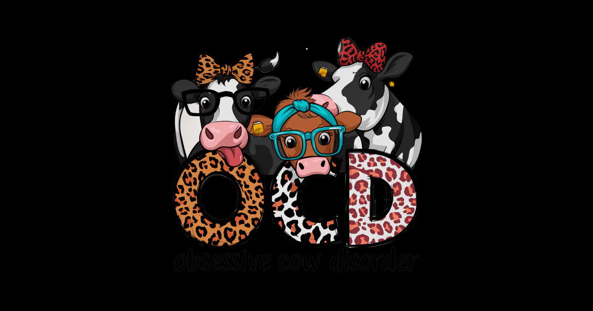Obsessive Cow Disorder Cute Animal Lovers Sweatshirt, Patterned ...