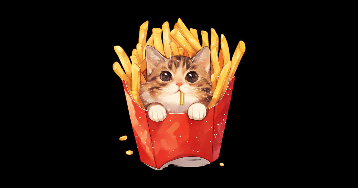 potato kitten - Kitten - Sticker | TeePublic