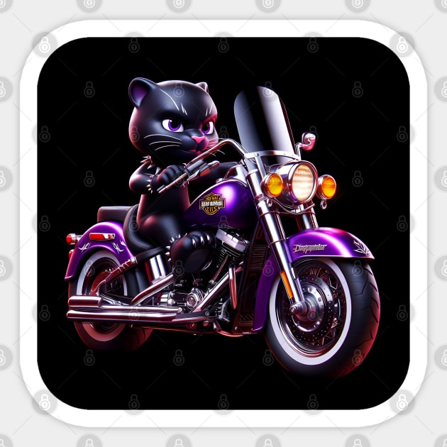 Black Panther riding a Motorcycle #16 - Black Panther Cat - Sticker ...