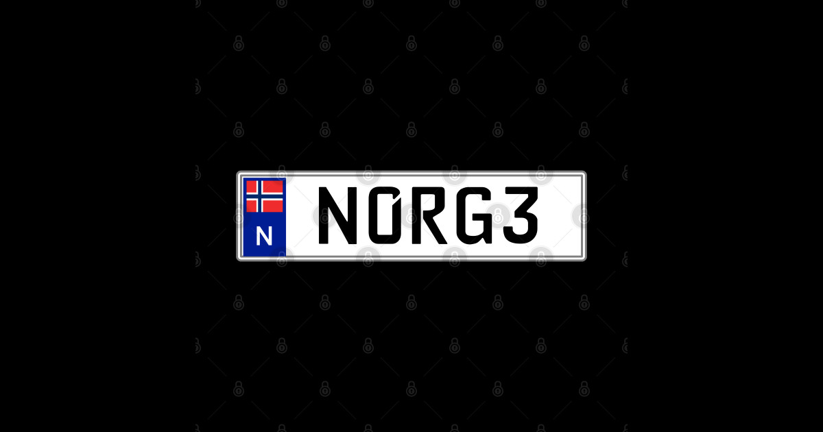 Norway car license plate - Norway - Magnet | TeePublic