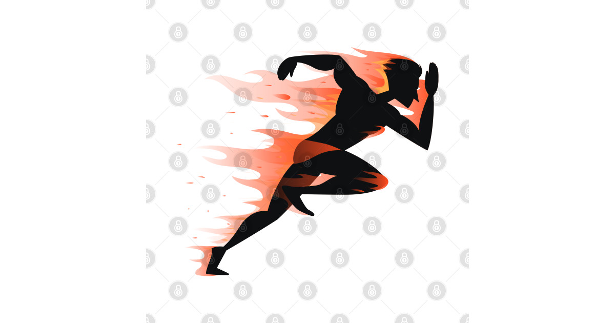 Runner Fire - Runner Fire - T-Shirt | TeePublic