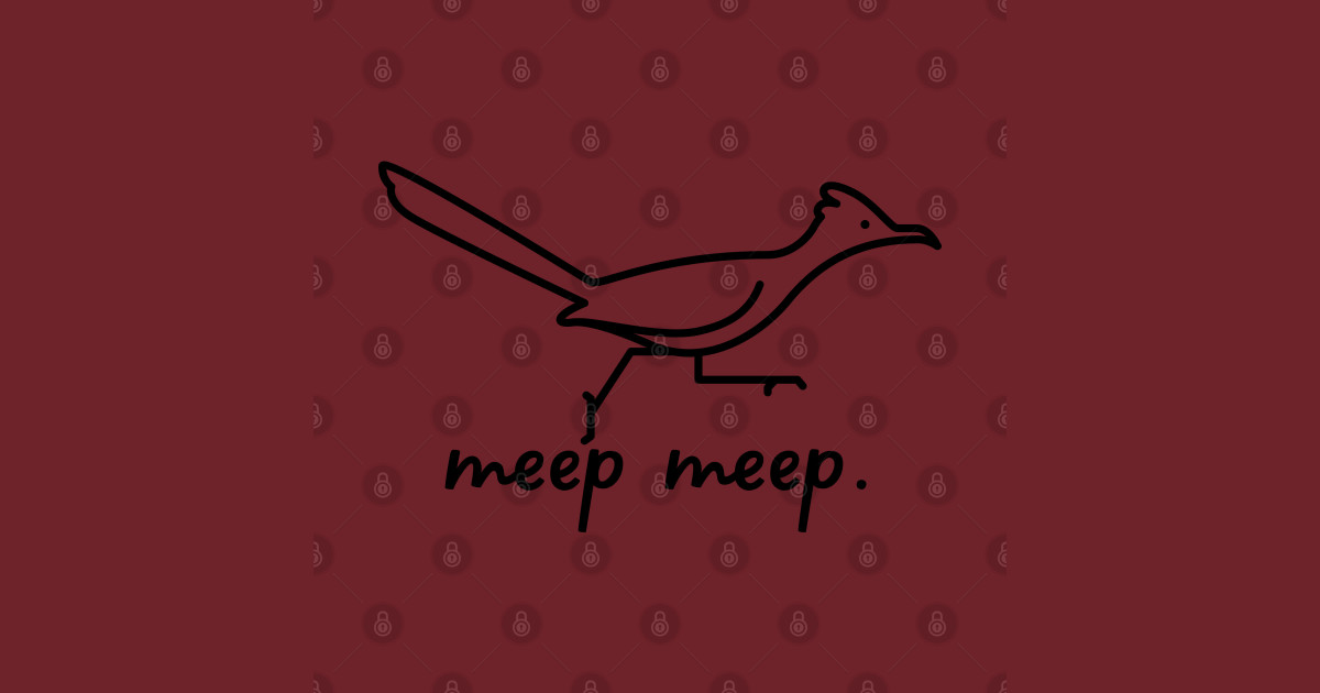 Meep Meep Roadrunner Line Art - Roadrunner - T-Shirt | TeePublic